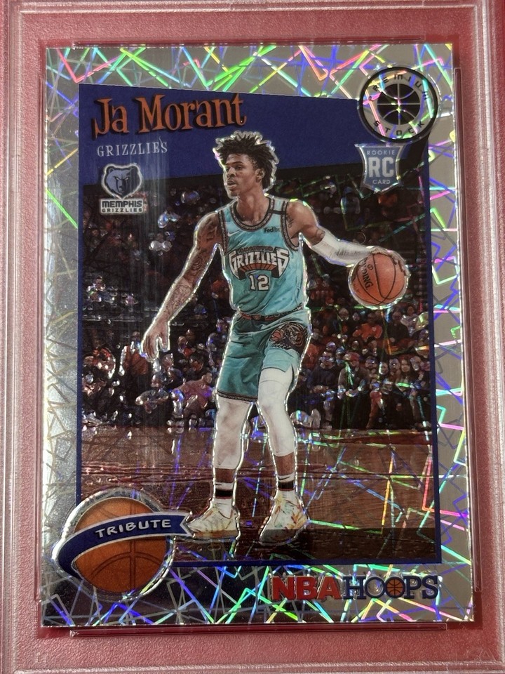 2019 Panini Hoops Premium Stock #297 Ja Morant Silver Lazer Prizm PSA ...