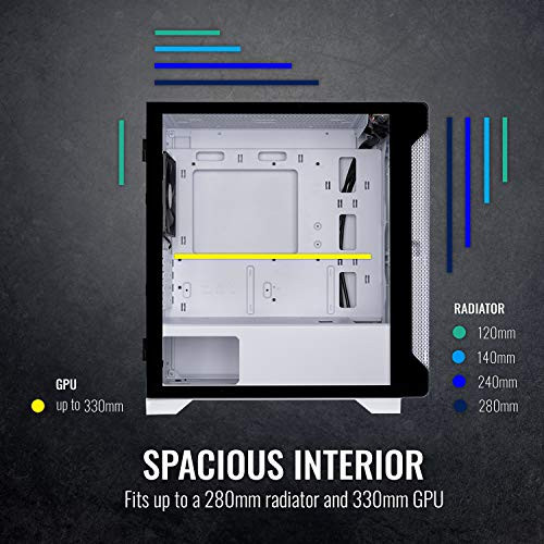 S100 Tempered Glass Snow Edition Micro-ATX mini-Tower Computer Case ...