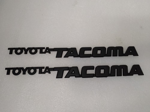 95 96 97 98 99-04 Toyota Tacoma Front Door Emblems Matte Blk **PAIR ...