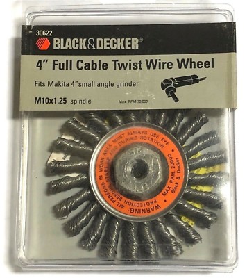 Black & Decker 4" Cable Twist Wire Wheel M10 x 1.25 Fits Makita USA Made | eBay