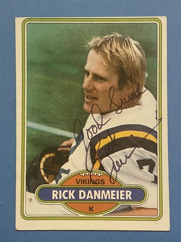 RICK DANMEIER Hand Signed 1980 Topps #329 Vikings Sioux Falls Autograph ...
