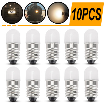 10x Warm White LED Bulbs 18 Volt For LIONEL Marx Train 526 Frosted ...
