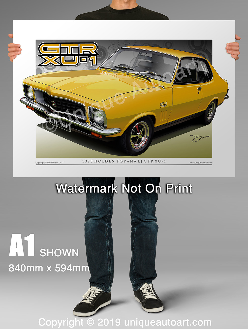 Holden LJ Torana Print - LJ GTR XU1 Car Drawing By Unique Autoart ( 18 ...