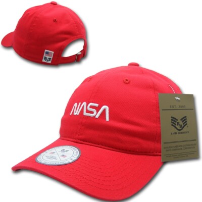 NASA Worm Insignia Polo Style Low Crown Space Cotton Baseball Cap Dad ...