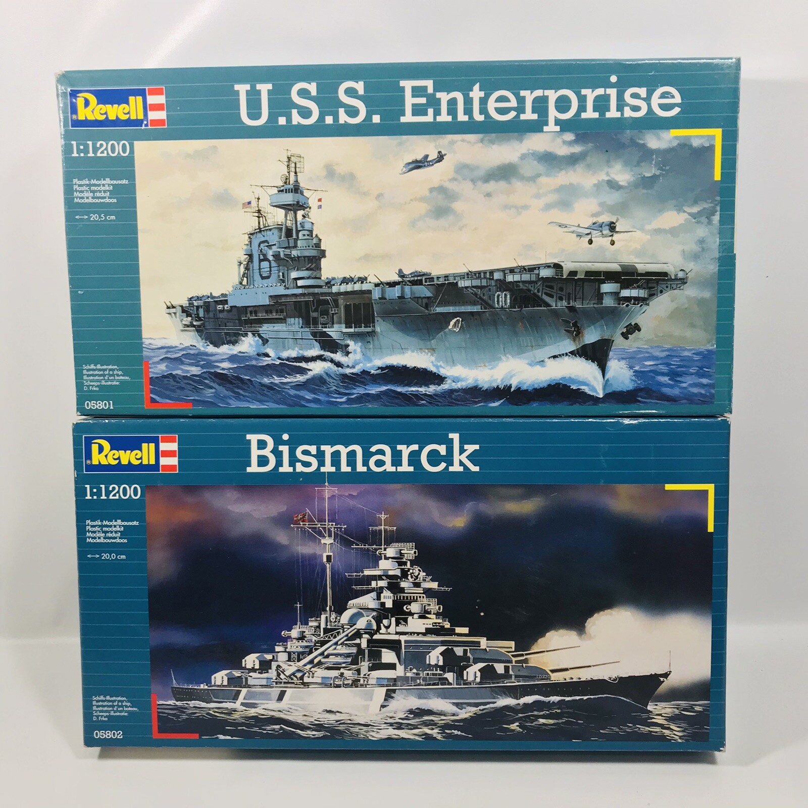 Revell USS Enterprise & Bismarck Model kit Lot 1:1200 Navel Warfare ...