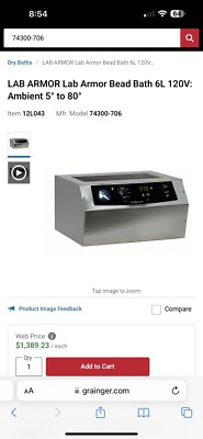 Lab Armor Bead Bath 6L 120V: Ambient 5-80 degrees | eBay