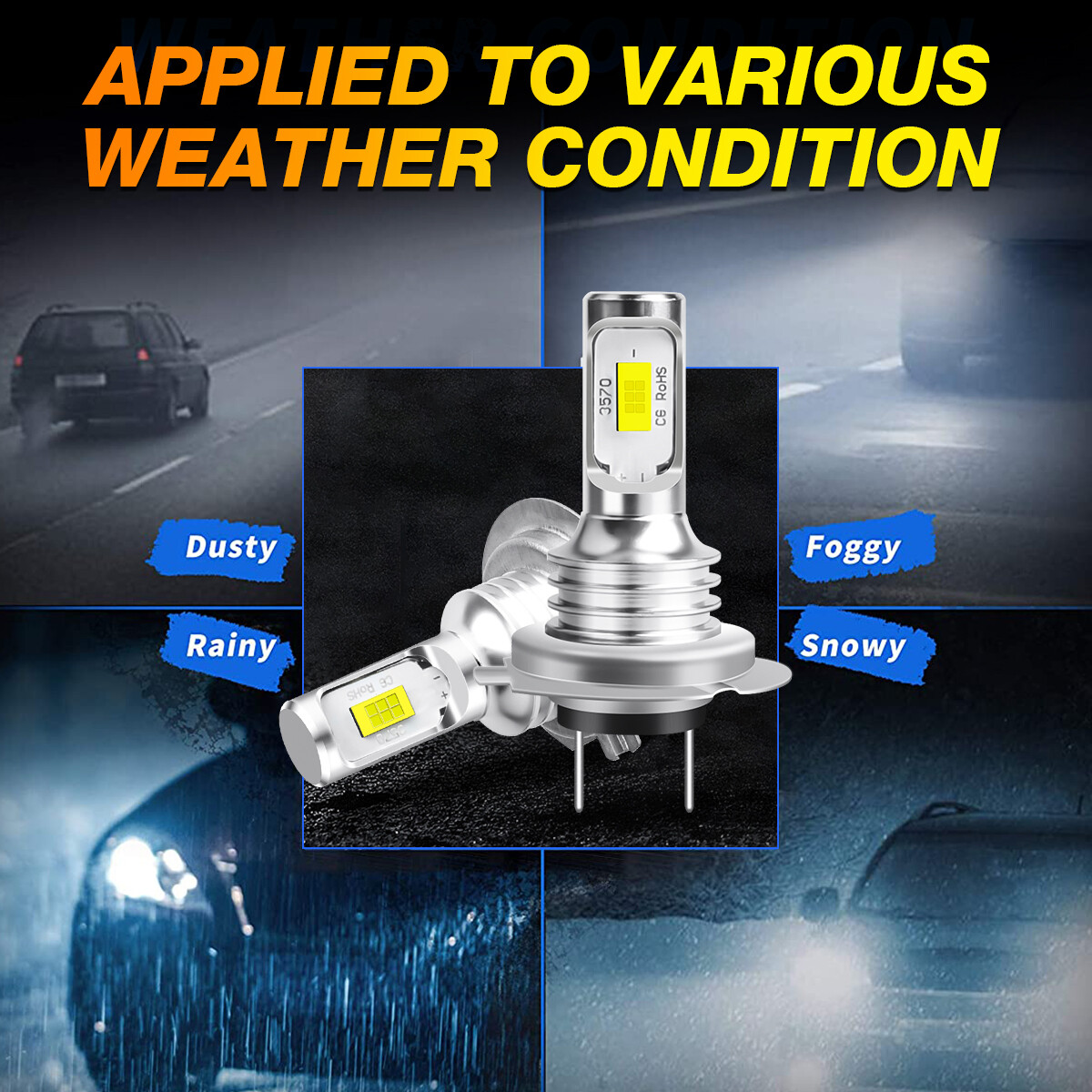 2X H7 LED Headlight Replace Xenon Hi/Low Beam Kit Bulbs 6000K Canbus ...