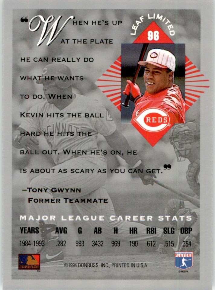 1994 LEAF LIMITED KEVIN MITCHELL CINCINNATI REDS #96 | eBay