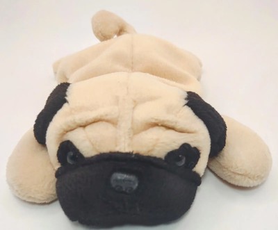 Ty Beanie Babies 1996 Pugsly The Tan/Black Pug Dog 8" Stuffed Plush ...
