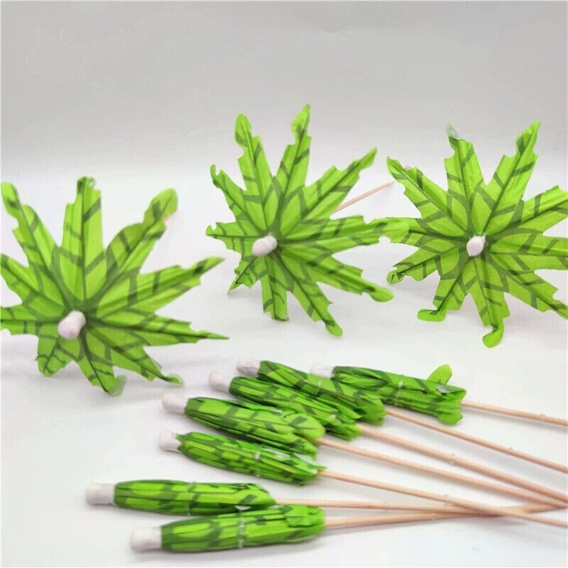 40 Cocktail Party Drinks Umbrellas Palm Tree Sticks Decorations Tiki ...
