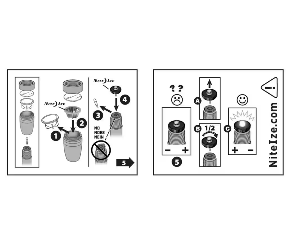 Flashlight Upgrade Kit LED Bulb 30 Lumen, Push Button Switch for Aa ...