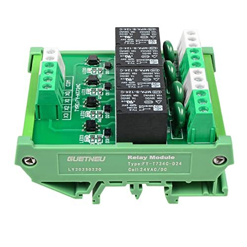 Relay Board Relay Module 4 Channel 1 SPDT DIN Rail Mount 24V DC/AC ...