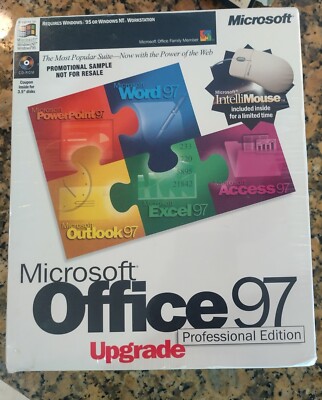 Microsoft Office 97 Professional Edition Upgrade Collectable Big Box ...