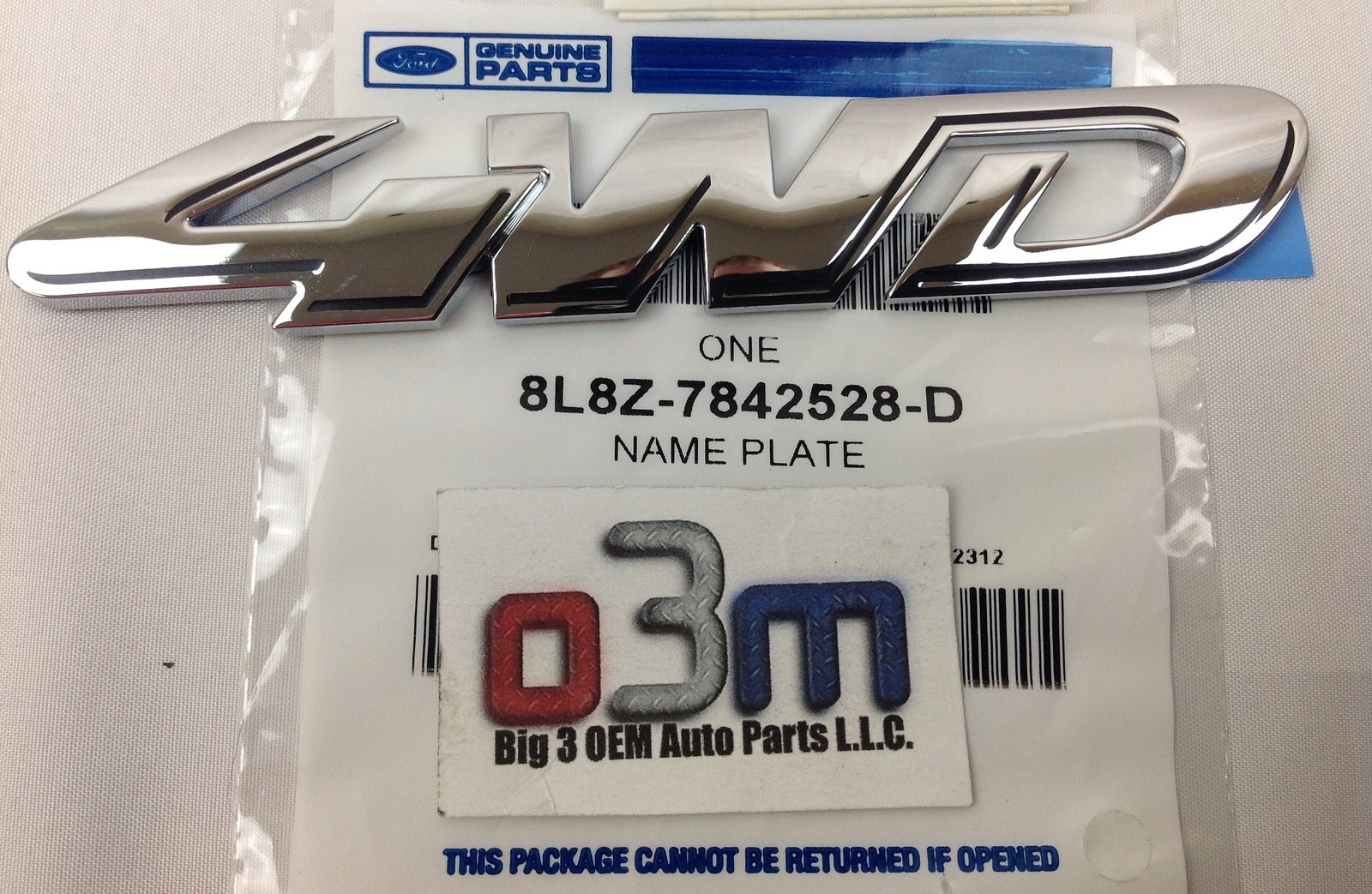 Ford Escape Rear Chrome "4WD" NAMEPLATE Emblem new OEM 8L8Z-7842528-D ...