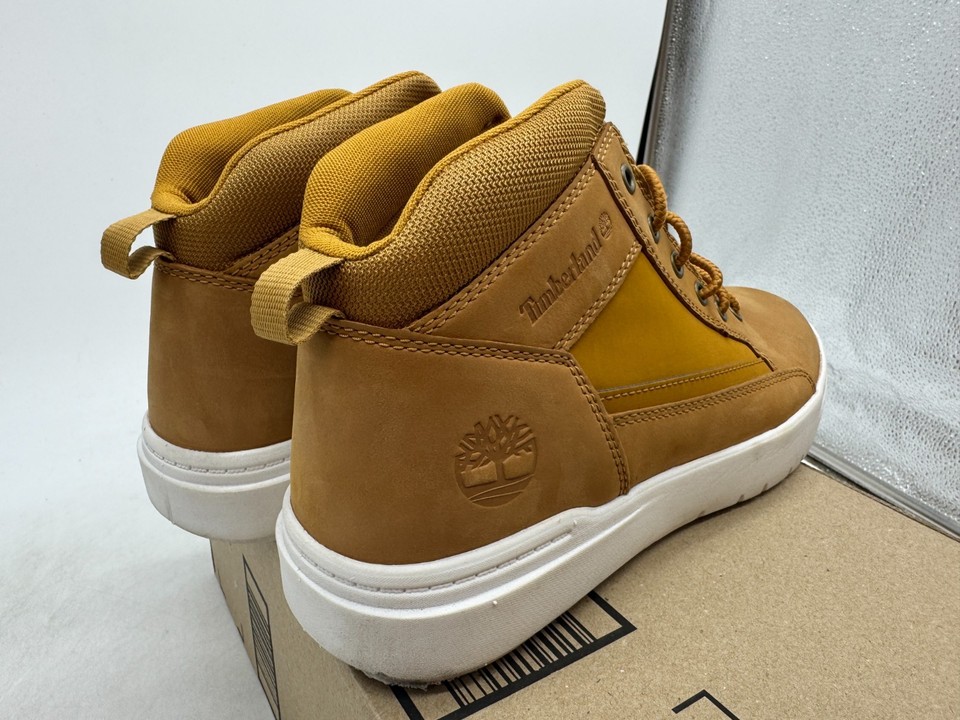 Timberland Mens Allston Mid Lace Up Sneaker Boot Leather Wheat Nubuck ...
