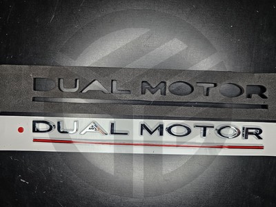 TESLA MODEL 3/Y/S/X - CHROME SILVER DUAL MOTOR BADGE (Direct ...