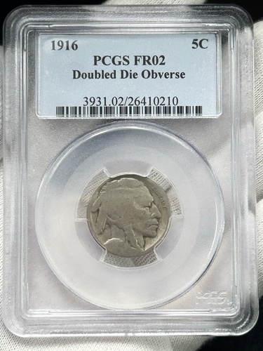 1916-P Buffalo Nickel PCGS FR02 DOUBLED DIE OBVERSE 5c Five Cent US ...