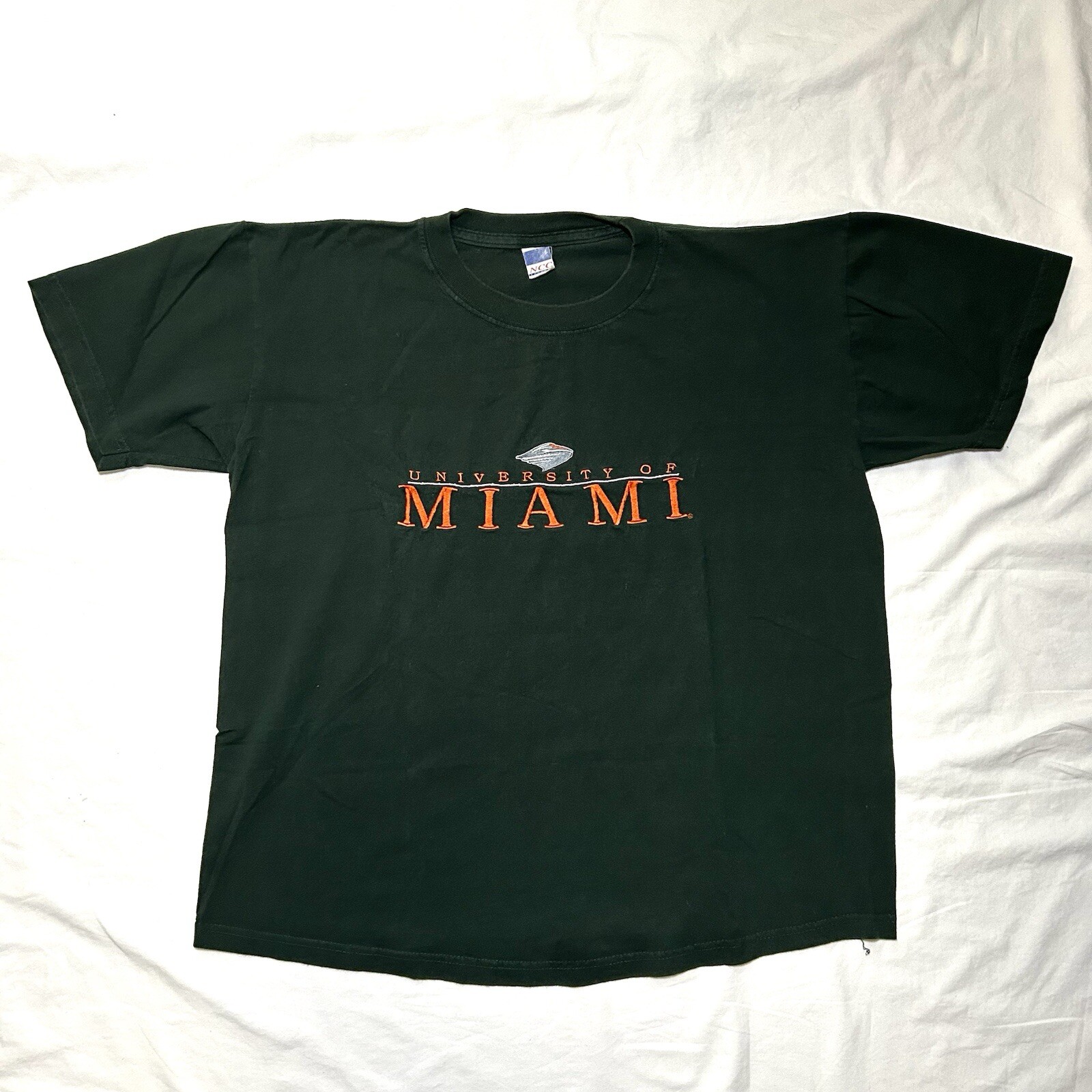 Y2K University Of Miami Alternate Logo Embroidered T-… - Gem
