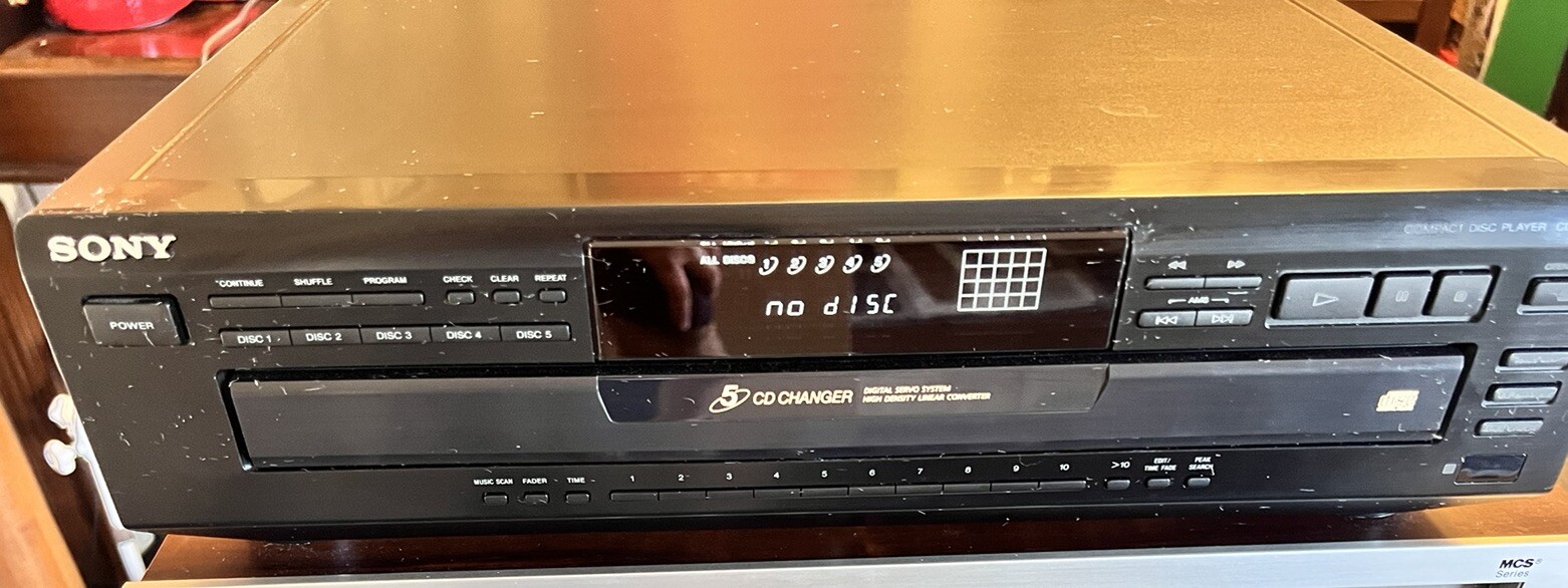 Sony Compact Disc Player 5 Disc CD Changer Carousel CDP-CE405 No Remote ...