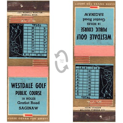 Vintage Matchbook Cover Westdale Public Golf Course Saginaw MI 1940s ...