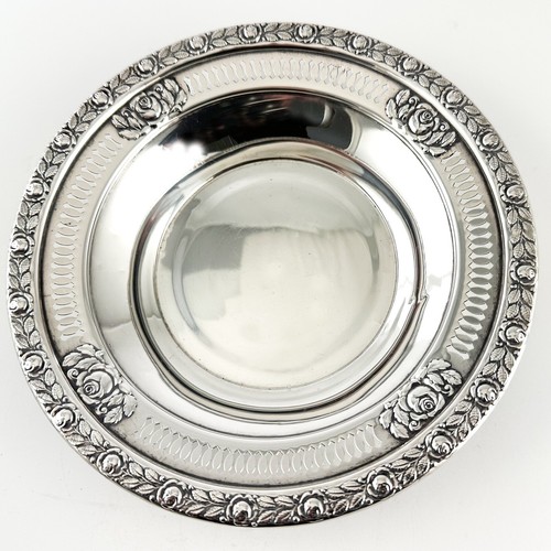Sterling Silver Meuck-Cary "Royal Rose" #603 Bon Bon Bowl — 7" Round ...
