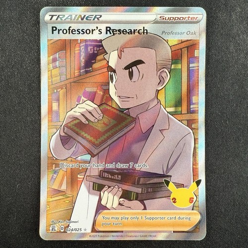 Pokemon TCG Professor's Research Celebrations 024/025 Full Art Trainer ...