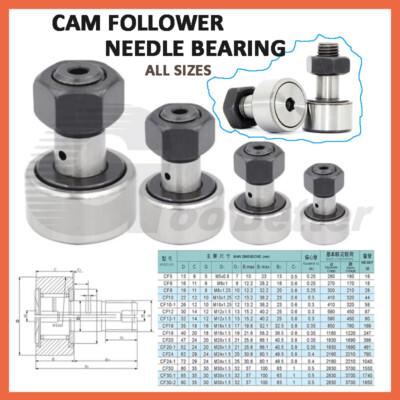 Cam Follower Needle Roller Bearing CF3 CF4 CF5 CF6 CF8 CF10 CF12 CF16 ...