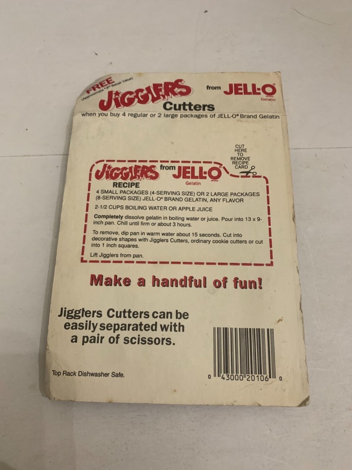 Vintage Jello Jigglers Jello Cutters Safari Animals NOS Sealed In ...