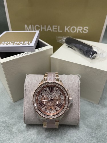 Michael Kors MK6096 Wren Chronograph Rose Gold Crystal Pave Quartz ...