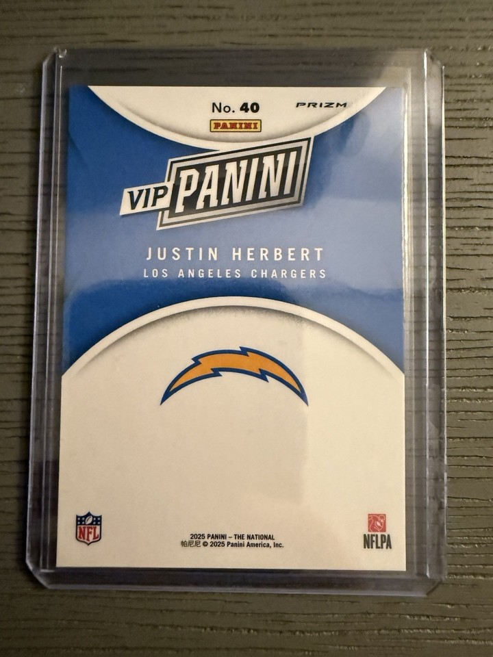 Justin Herbert 2025 Panini The National VIP Gold Pack Baja Tiger Stripe ...