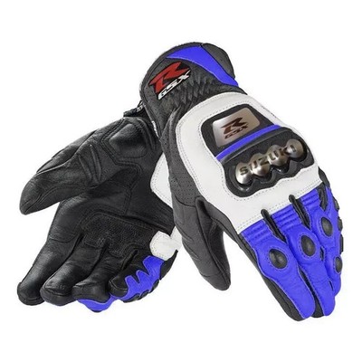 SUZUKI GSXR Men Racing Motorcycle Biker Leather Gloves Motorbike ...