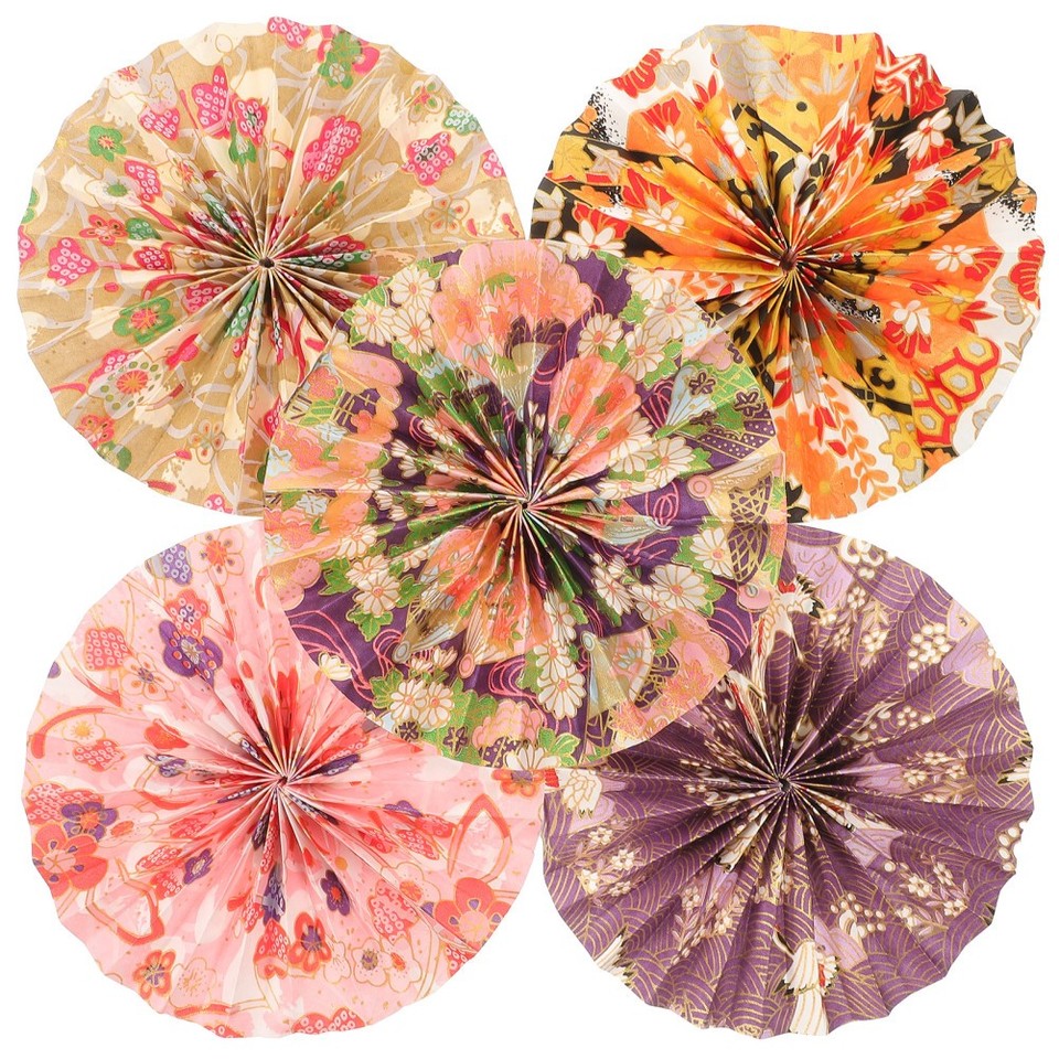 5 Pcs Hanging Paper Fans Decor Party Decorations Decorative Folding ...