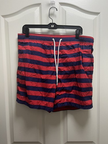 $70 Men's J. Crew Size L Red Blue Swim Trunks Shorts | eBay