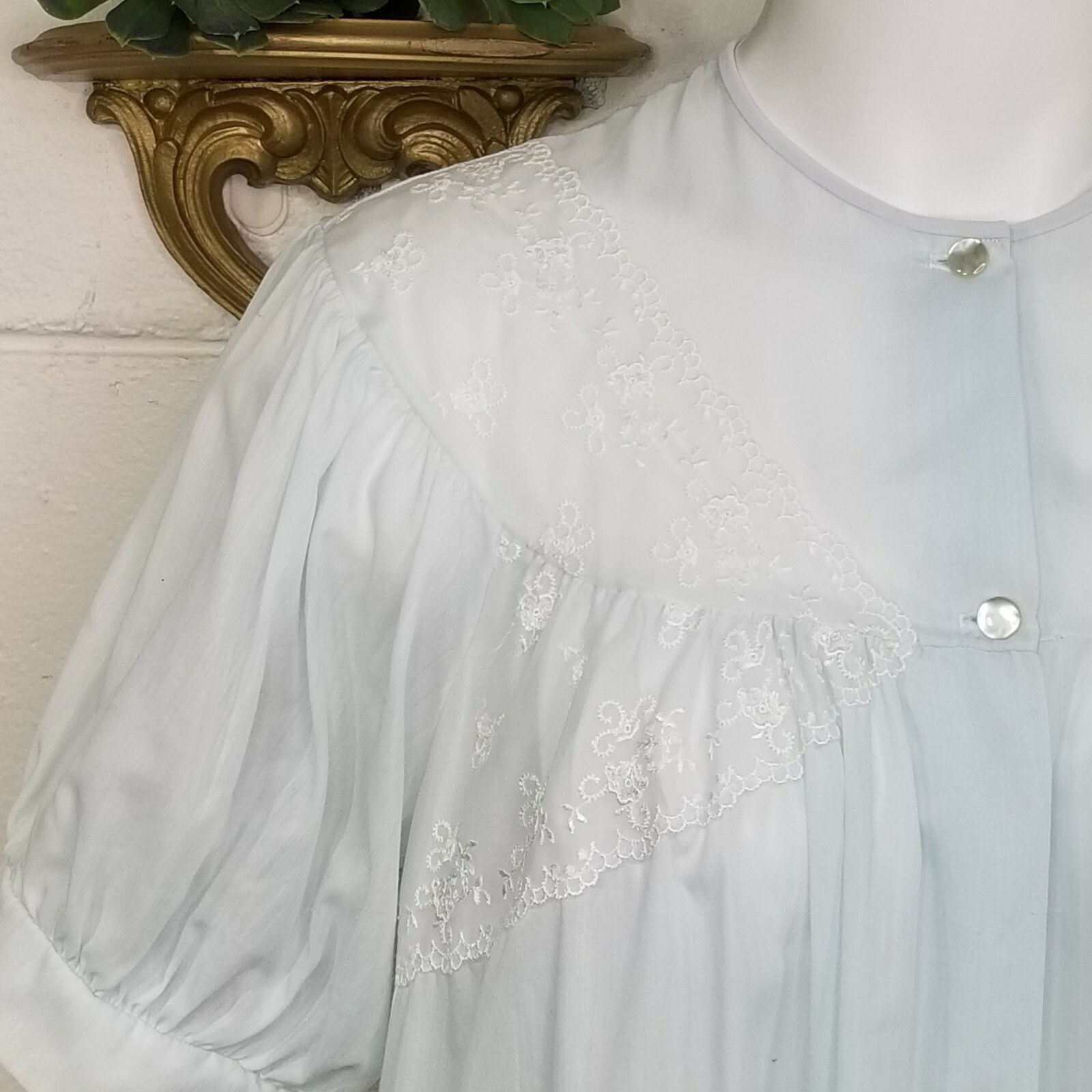 Vintage Sears Blue Lace House Coat Day Robe Size 36 -… - Gem