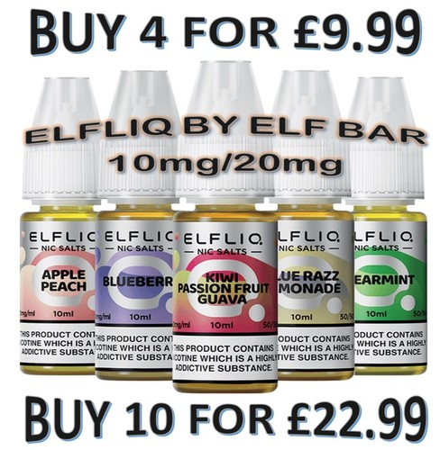ELFLIQ BY ELF BAR Nic Salt 10ml Elf Liq E Liquid 10mg | 20mg Vape Juice ...