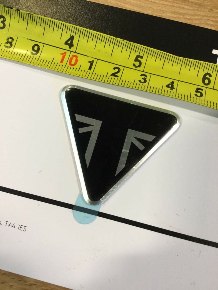 Triumph Triangle Engine Cover Sissy Bar Badge Logo Sticker Black NEW ...