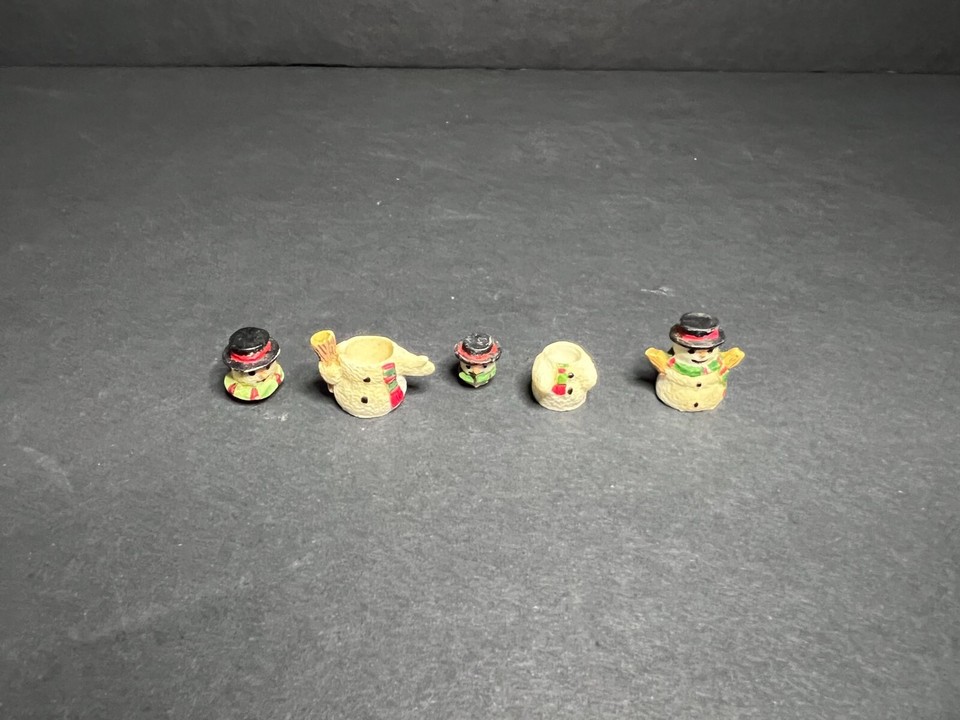 VTG Mills River Mini Checkered Cabinet w/ Christmas Snowman Jars ...