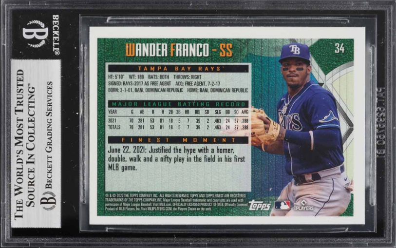 Wander Franco ROOKIE 2020 Topps Finest Flashbacks (RC) #34 BGS 8.5 NM ...