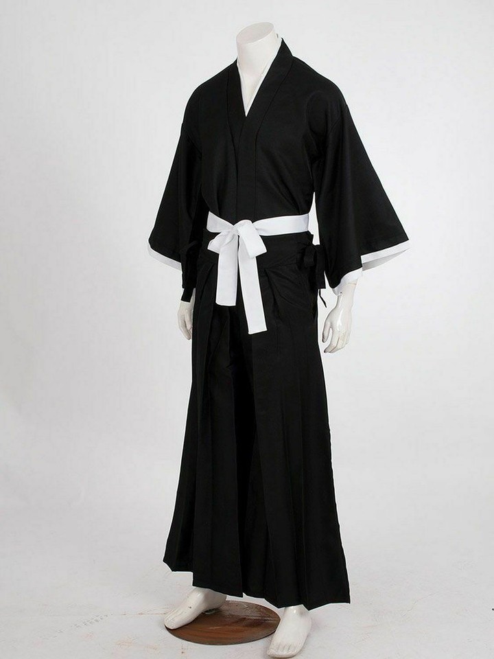 Japanese Samurai Robe Cloak + Wooden Daito Bokken Katana Costume ...