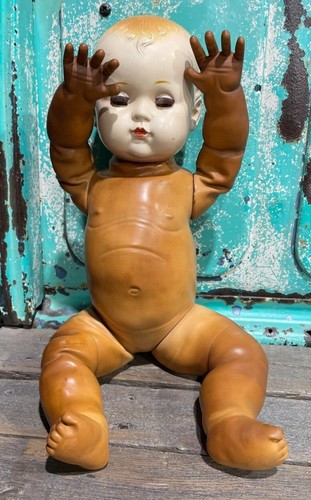 1940's 19" Magic Skin Doll, Posable Arms & Legs, Weighted Eyes | eBay