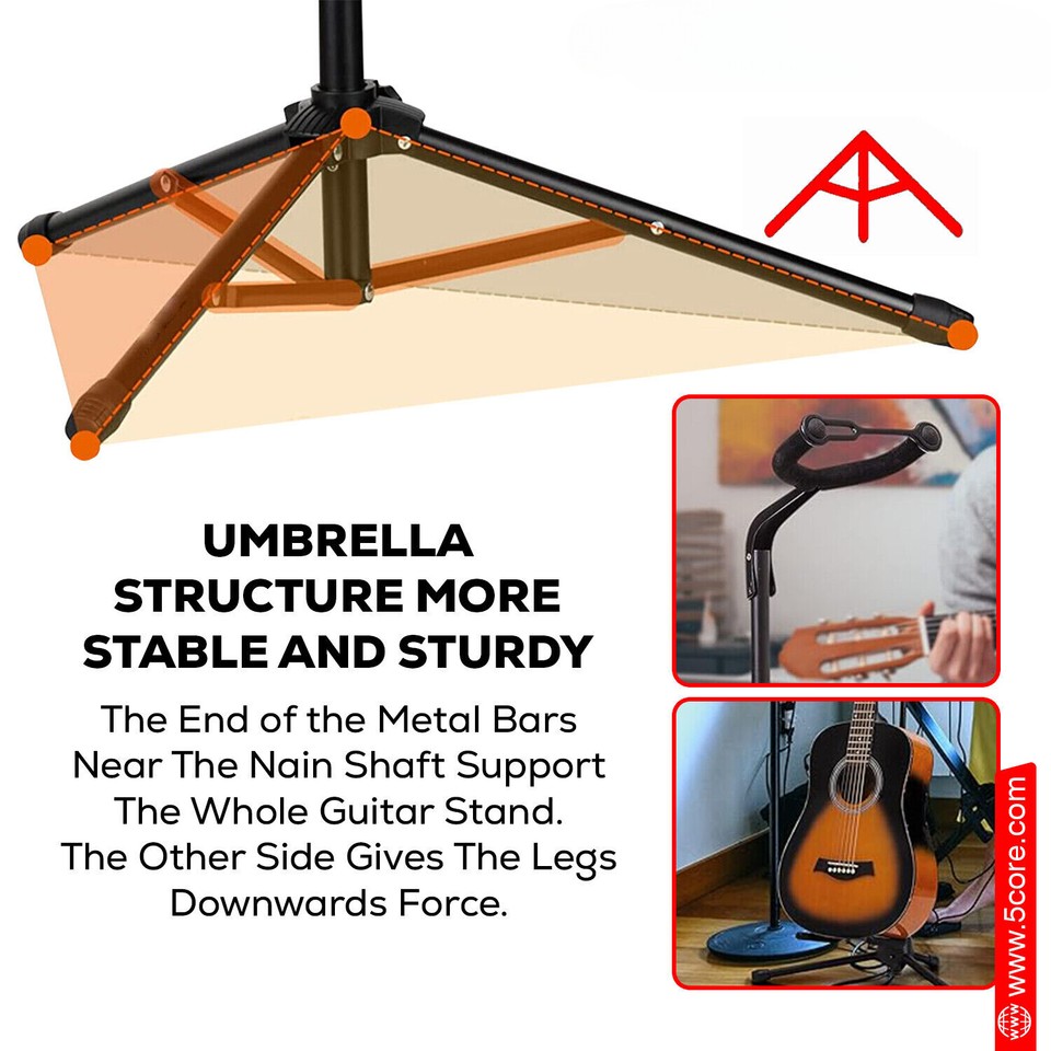 Guitar Stand Floor Adjustable Fold Tripod Acoustic Electric Cello ...