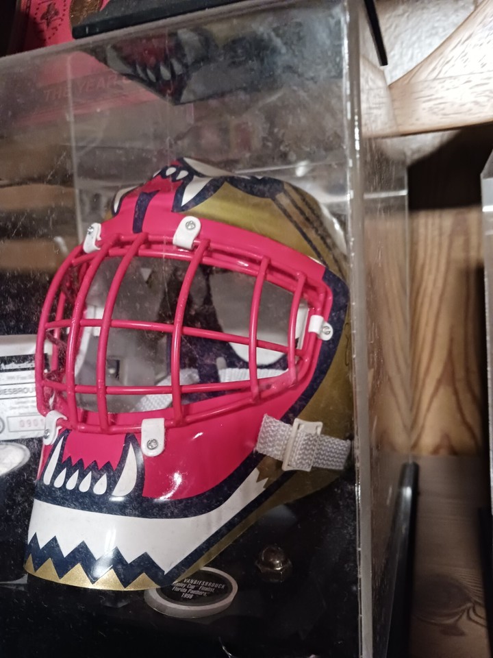 JOHN VANBIESBROUCK FLORIDA PANTHERS AUTOGRAPHED EA SPORTS MINI GOALIE ...