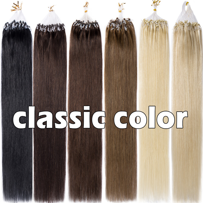 Micro Ring Loop Beads Tip Link Hair Extensions 100%Real Remy Human Hair ...