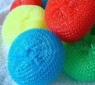 7 pcs SCRUBBIES Plastic POT SCRUBBERS DISH KITCHEN Bathroom Cleaning ...