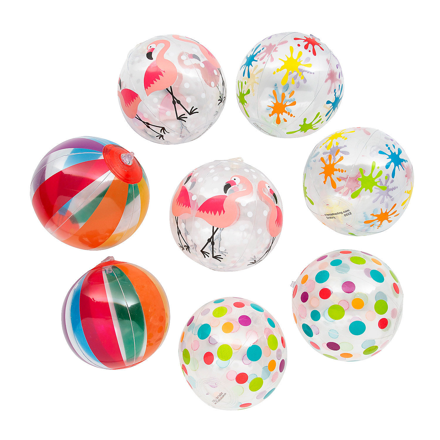Inflatable Clear Patterned Mini Beach Ball Assortment Kit Bulk 48 Pc | eBay