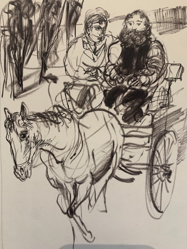 Wilhelm FRITZEL 1870-1943 Ink Portrait Cart Horse Farm Dedication | eBay UK