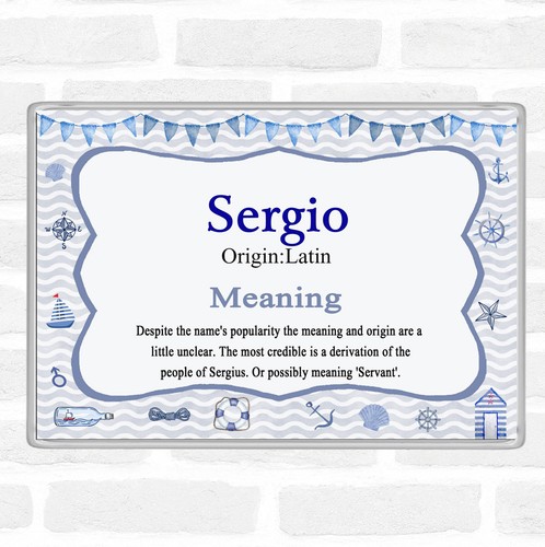 Sergio Name Meaning Jumbo Fridge Magnet Nautical | eBay