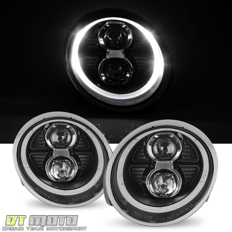 Black 2005-2009 Porsche 911 997.1 Carrera LED DRL Projector Headlights ...