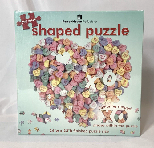 Paper House Productions Valentine Candy Heart Shaped Puzzle 500 piece ...
