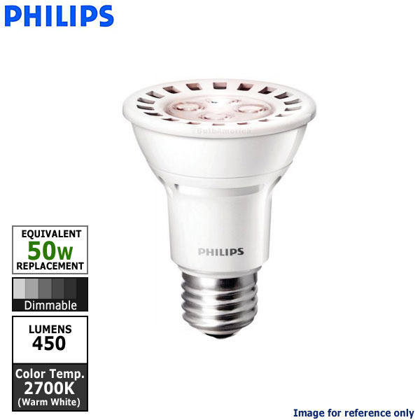 Philips 8w 120v Dimmable PAR20 FL36 2700K Airflux Technology LED Light ...